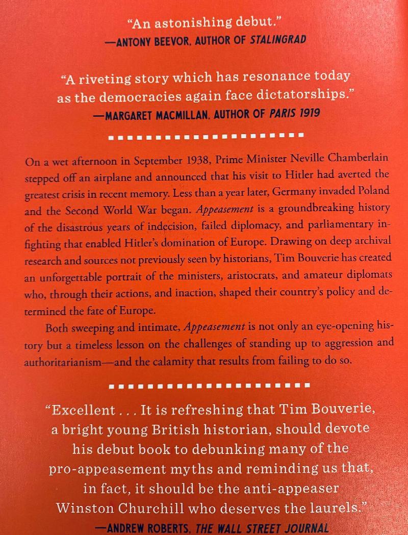 Appeasement: Chamberlain, Hitler, Churchill, and the Road to War