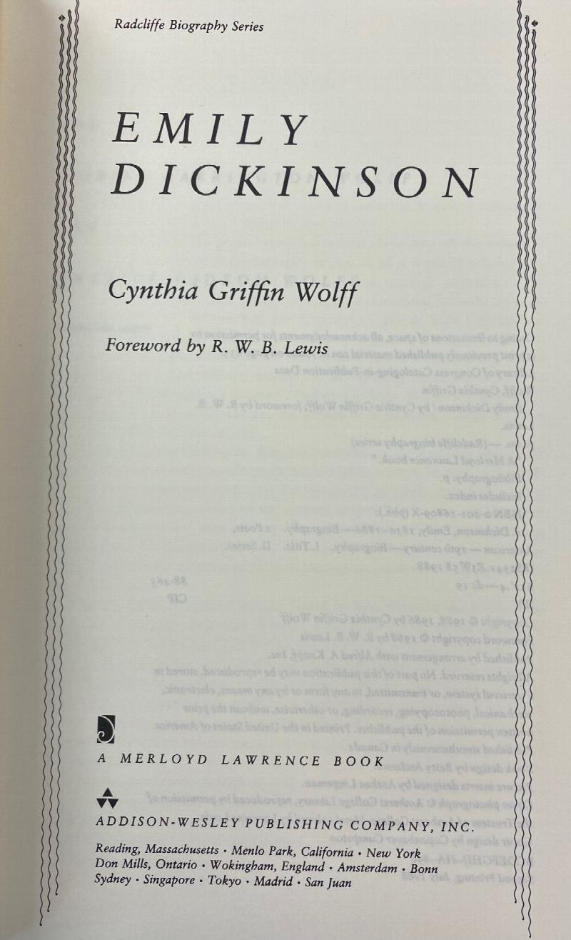 Emily Dickinson (Radcliffe Biography Series)