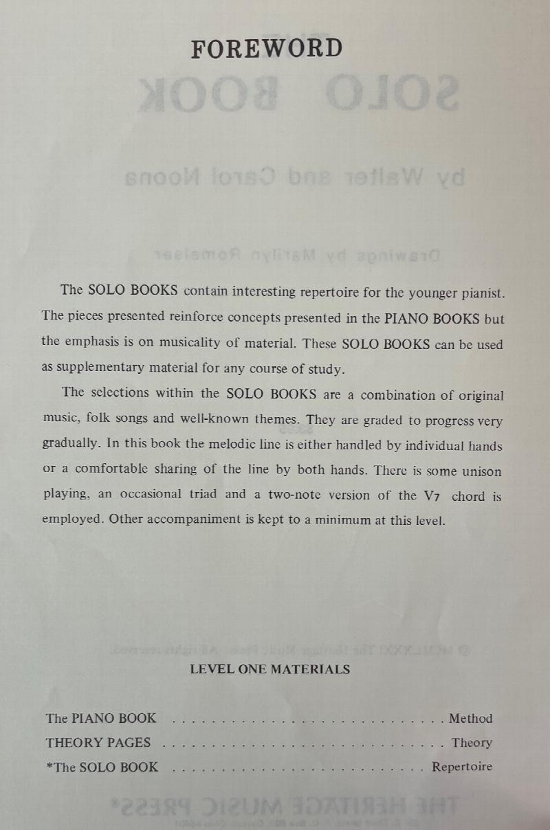 The Solo Book - Level 1 (The Young Pianist Series)