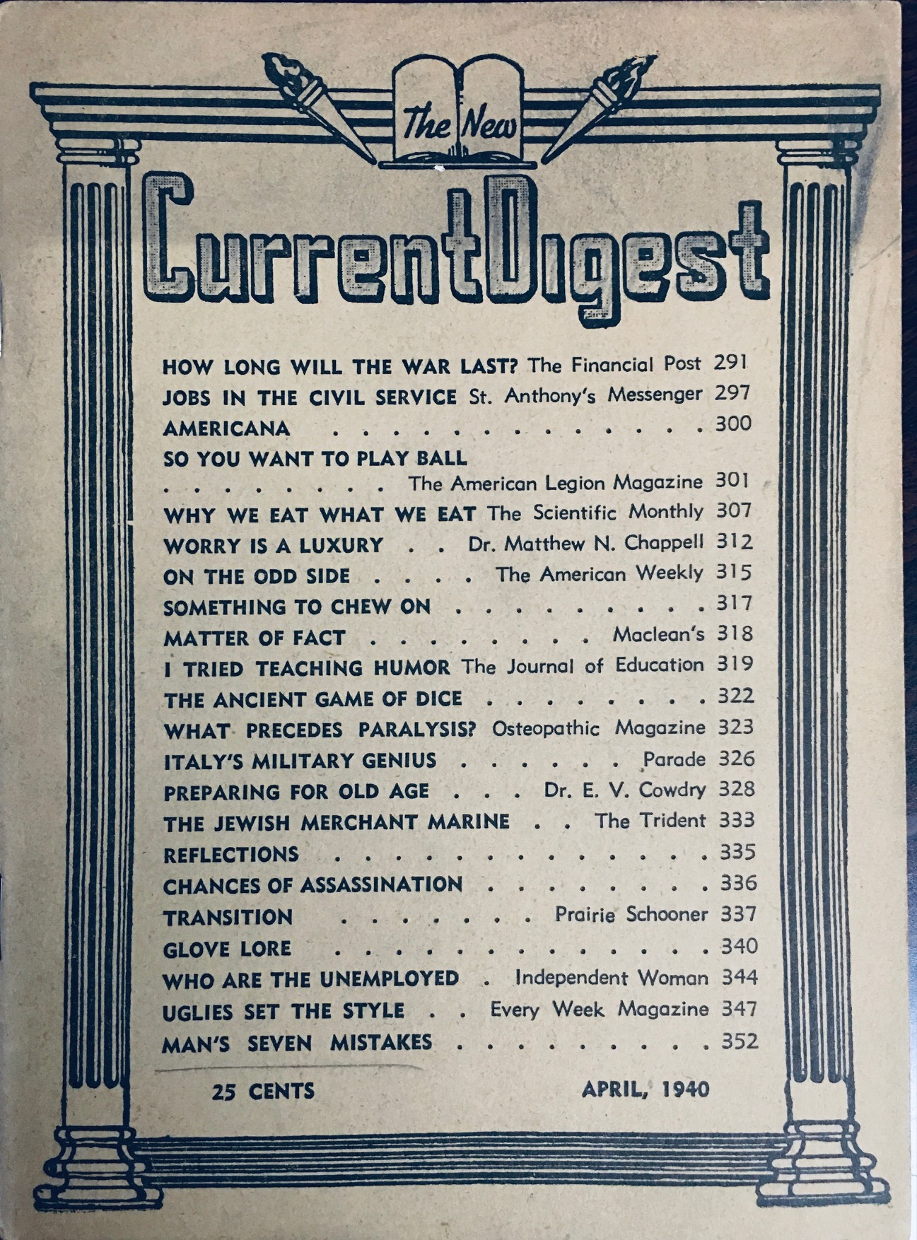 The New Current Digest - Outstanding Articles of the Month (Volume XVI ...