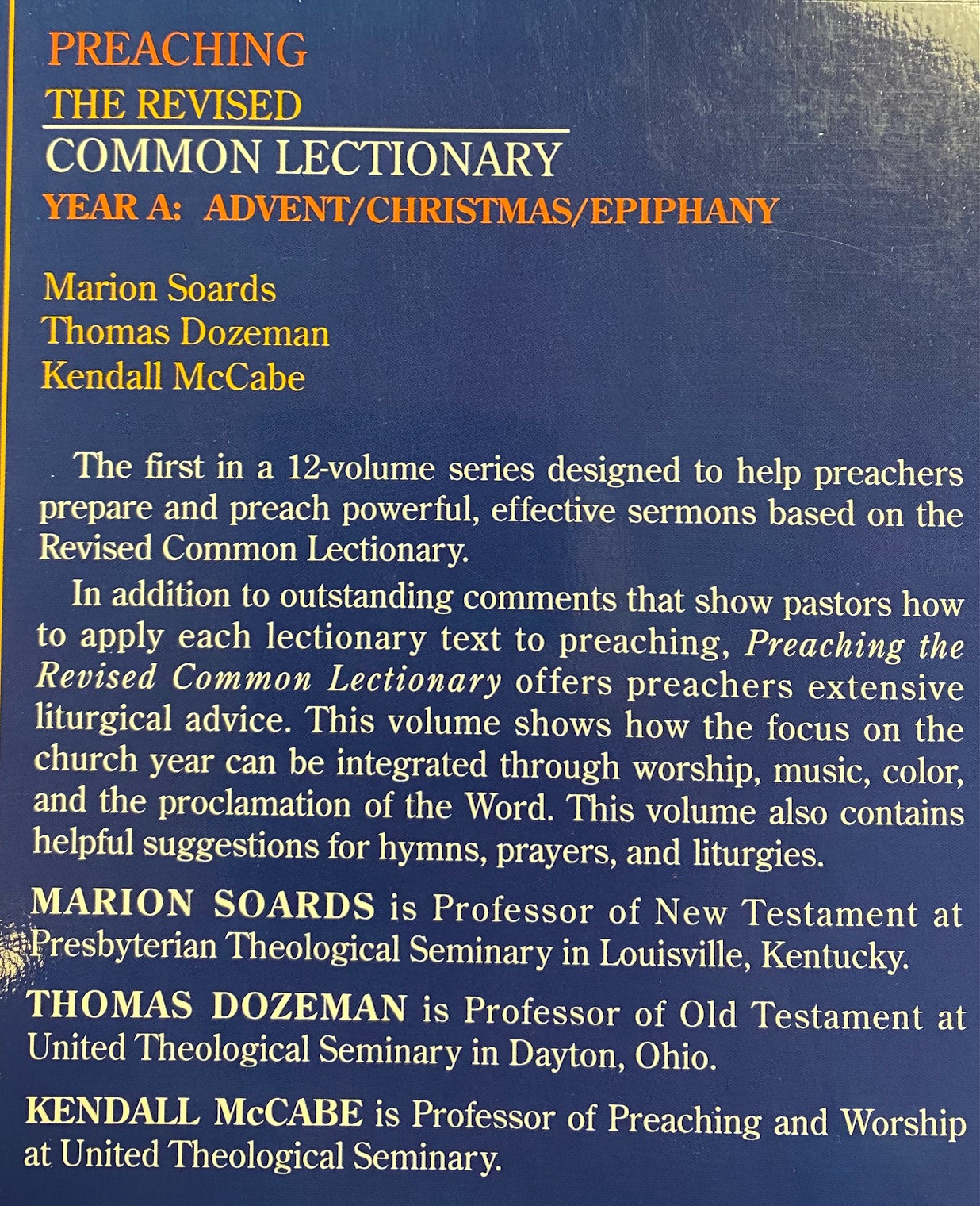 Preaching the Revised Common Lectionary Year A: Advent/Christmas ...